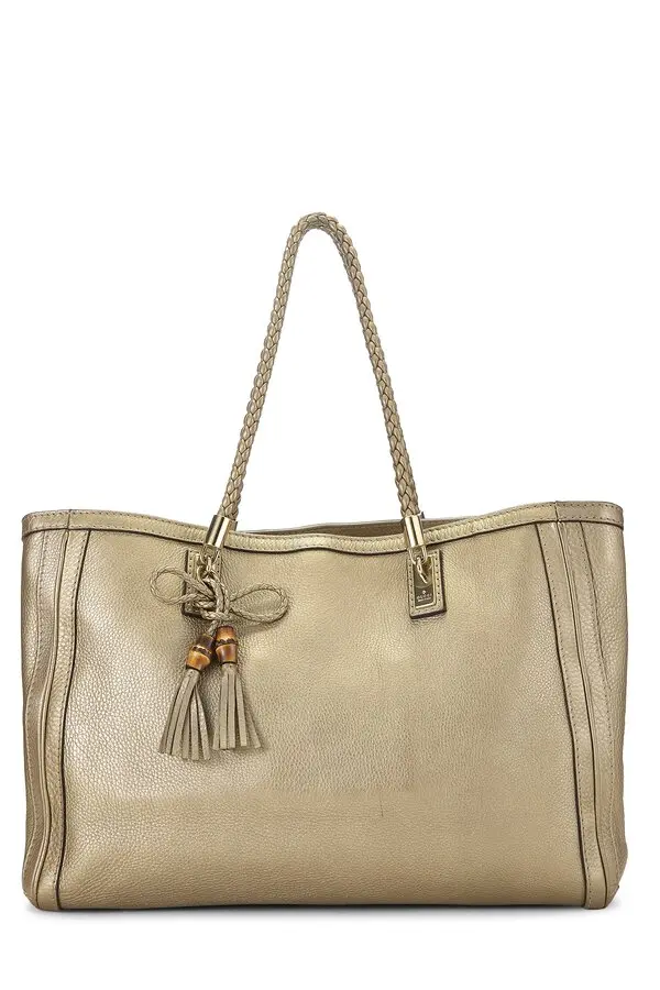 Gucci Leather Bella Tote - Gold