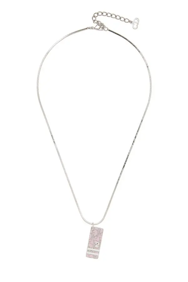 Dior Silver Trotter Pendant Necklace - Pink