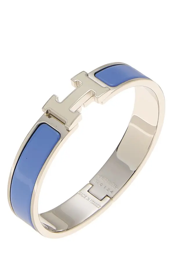 Hermès Enamel Clic-clac 'h' Bracelet - Blue