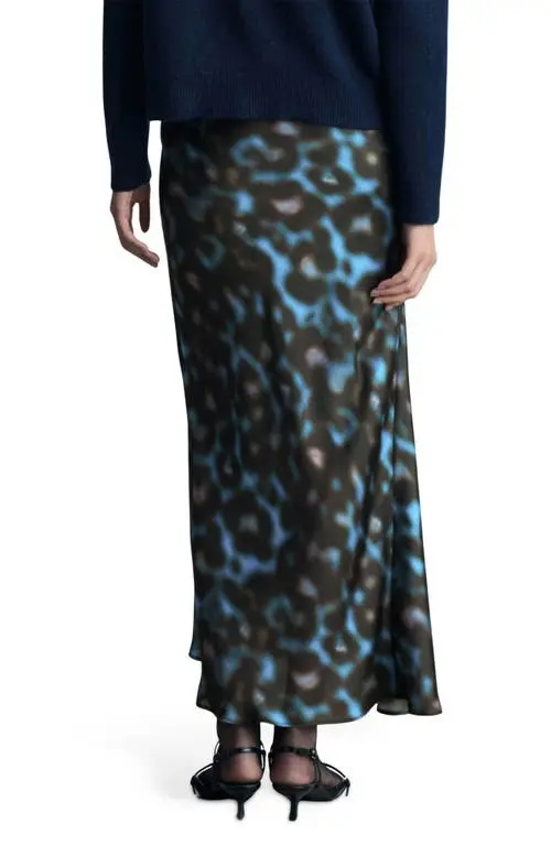 Mango Printed Satin Maxi Skirt