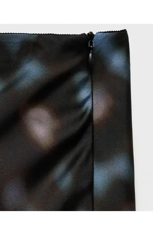 Mango Printed Satin Maxi Skirt