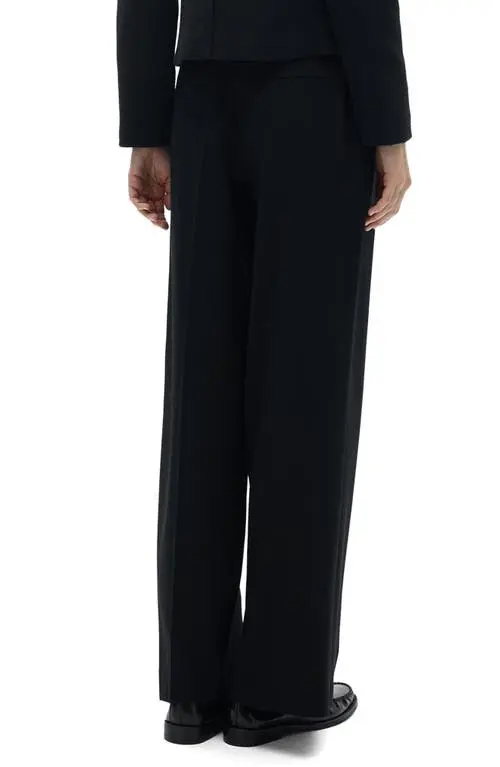 Mango Pleated Wide Leg Trousers