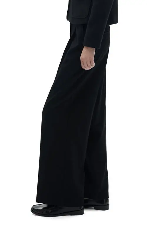 Mango Pleated Wide Leg Trousers