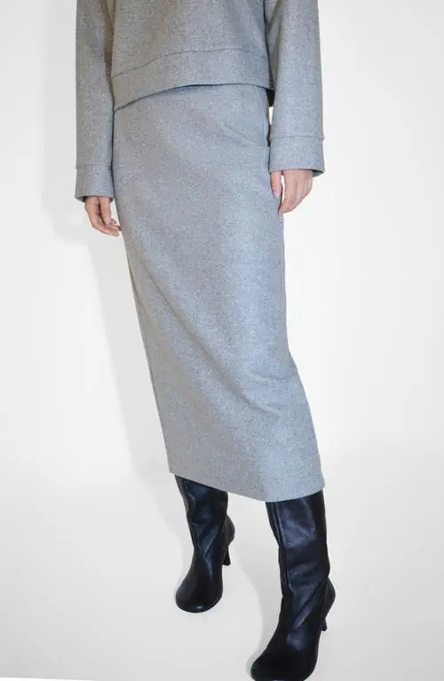 Mango French Terry Midi Skirt