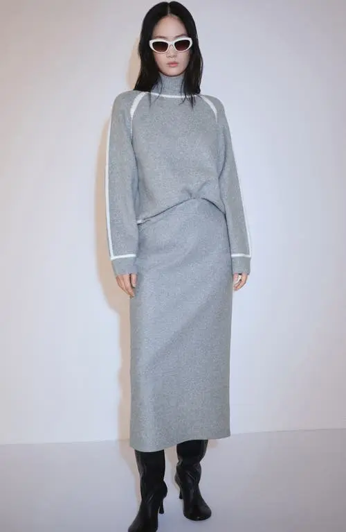 Mango French Terry Midi Skirt