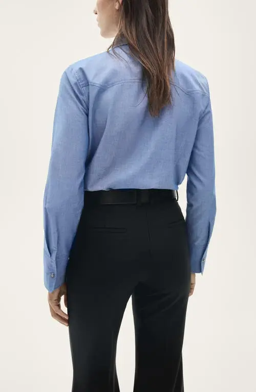 Mango Studded Snap-up Western Shirt