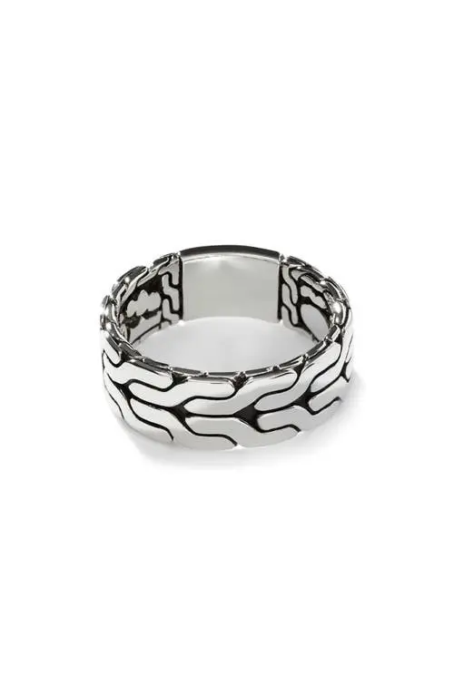 John Hardy Carved Chain Band Ring - Silver