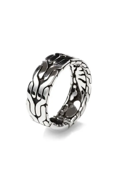 John Hardy Carved Chain Band Ring