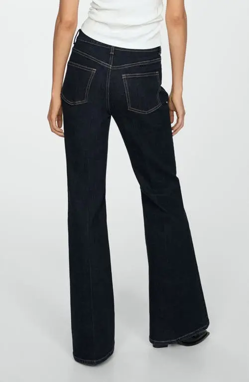 Mango Violet High-rise Flare Jeans - Open Blue