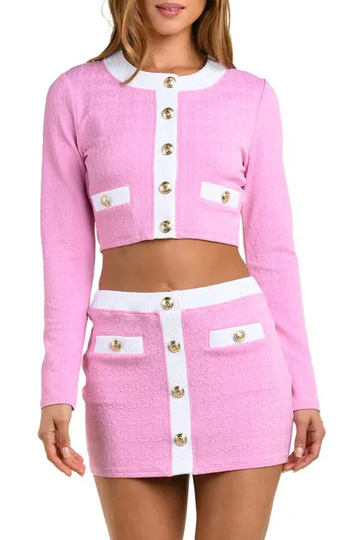 L'Agence Adaline Colorblock Crop Rashguard - Blush