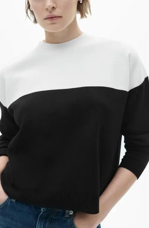 Mango Colorblock Crewneck Sweater