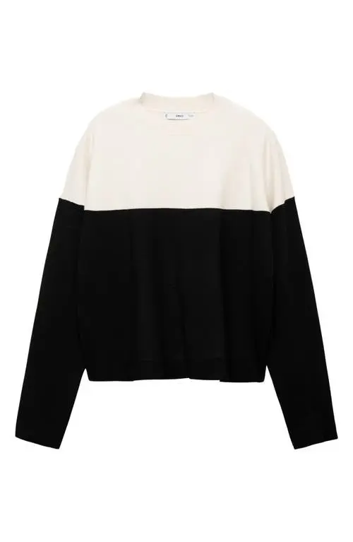 Mango Colorblock Crewneck Sweater