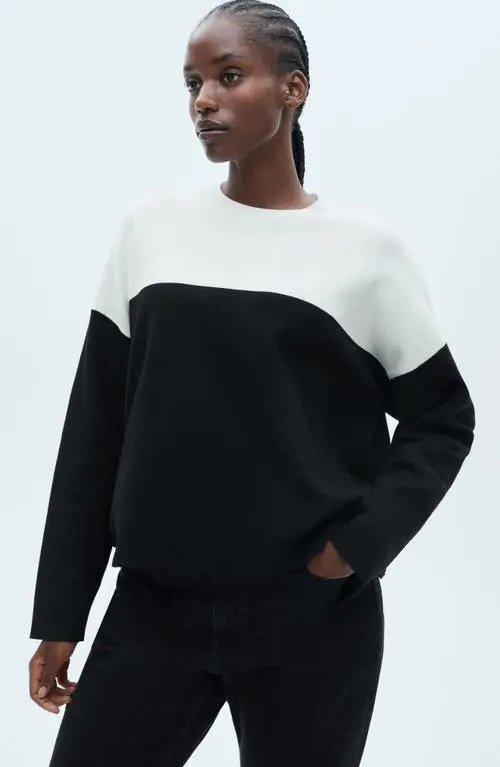Mango Colorblock Crewneck Sweater