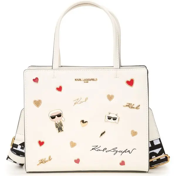 Karl Lagerfeld Paris Maybelle Satchel With Pins - Multi/white