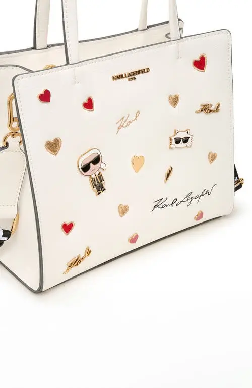 Karl Lagerfeld Paris Maybelle Satchel With Pins - Multi/white