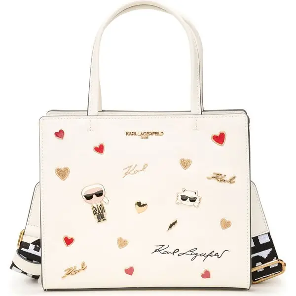 Karl Lagerfeld Paris Maybelle Satchel With Pins - Multi/white