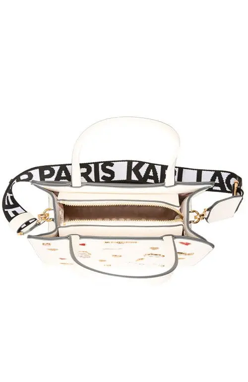 Karl Lagerfeld Paris Maybelle Satchel With Pins - Multi/white