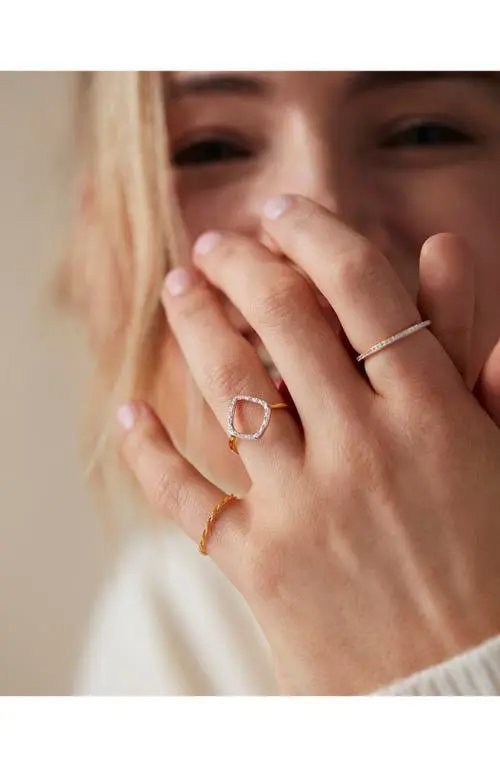 Monica Vinader Skinny Diamond Eternity Ring In 18k Gold Vermeil