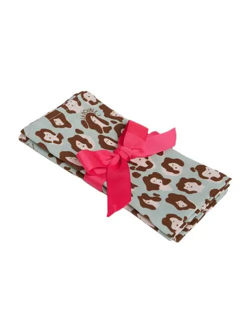 La DoubleJ Large Napkins Set Of 2 - Lady Leopard Acqua Acquamarin