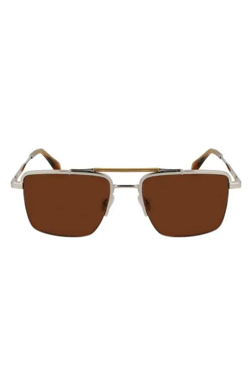 Paul Smith Landor Rectangular Sunglasses - Silver/ Caramel