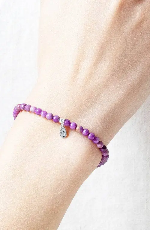 TINY RITUALS Phosphosiderite Energy Beaded Bracelet - Light Purple