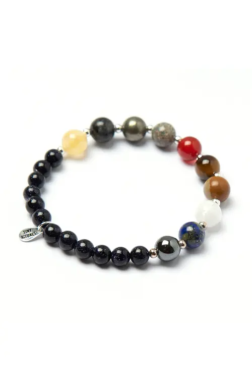 TINY RITUALS 9 Planet Gemstone Bracelet - Black With Gemstones