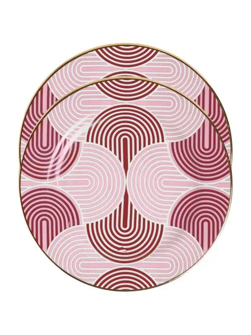 La DoubleJ Dessert Plates Set Of 2 - Slinky Red