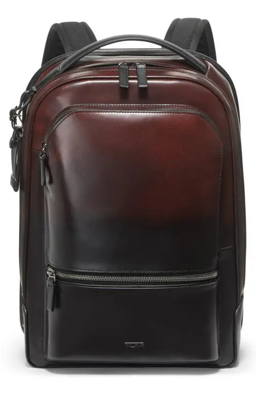 Tumi Leather Backpack - Burnished Wine Ombre
