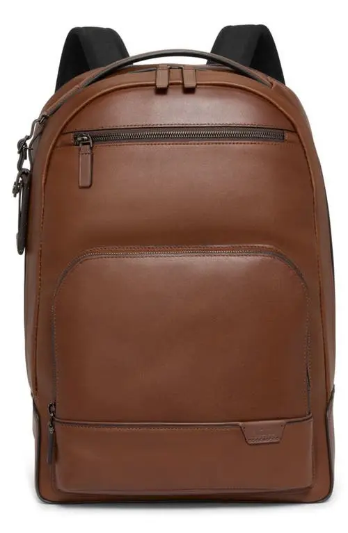 Tumi Warren Leather Backpack - Cognac