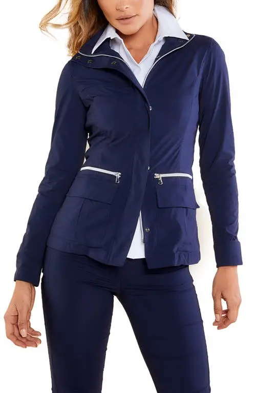 Anatomie Kenya Safari Jacket With High Neck And Zip Pockets - Navy