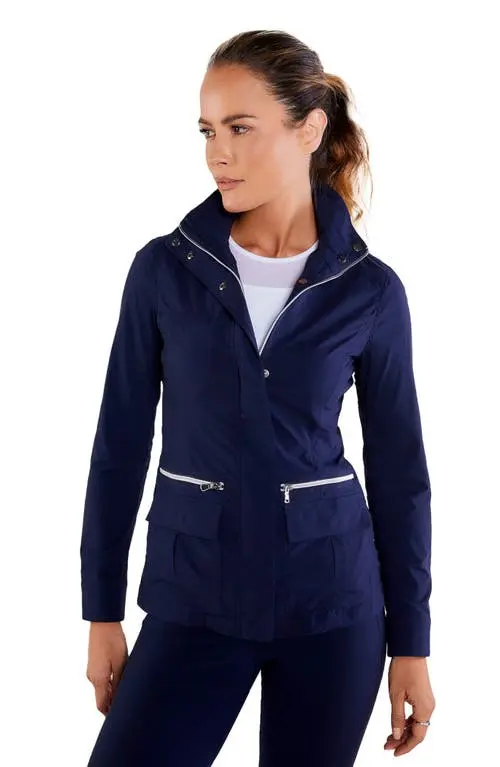 Anatomie Kenya Safari Jacket With High Neck And Zip Pockets - Navy