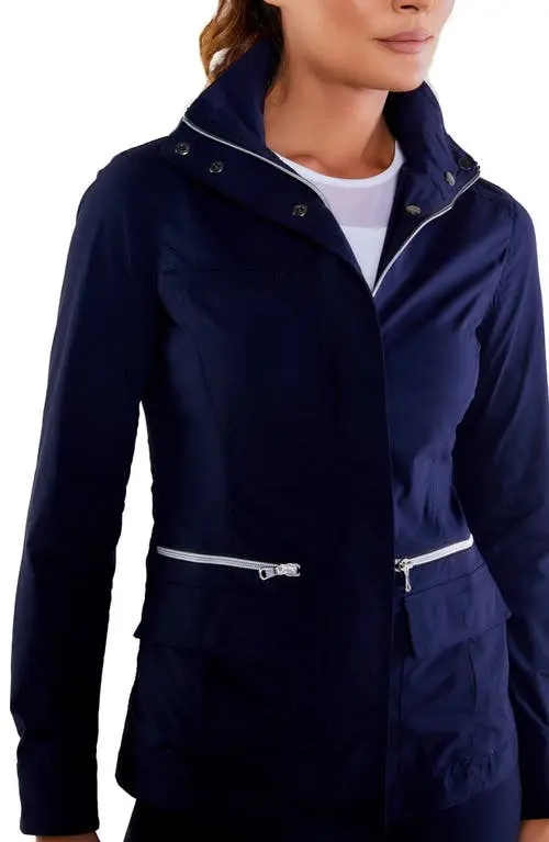 Anatomie Kenya Safari Jacket With High Neck And Zip Pockets - Navy