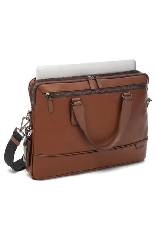 Tumi Sycamore Slim Leather Briefcase - Cognac