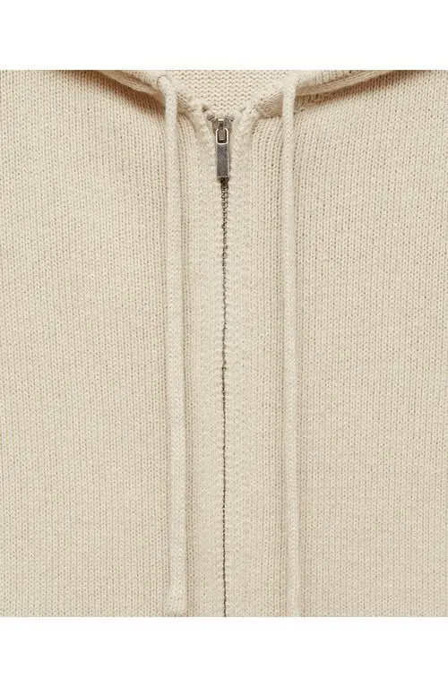 Mango Ribbed Zip-up Hoodie
