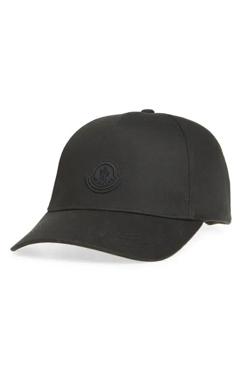 Moncler Cotton Baseball Cap - Black