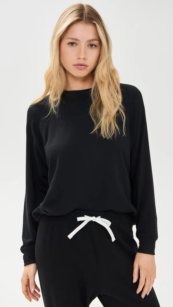 Splits59 Andie Oversized Fleece Sweatshirt - Black