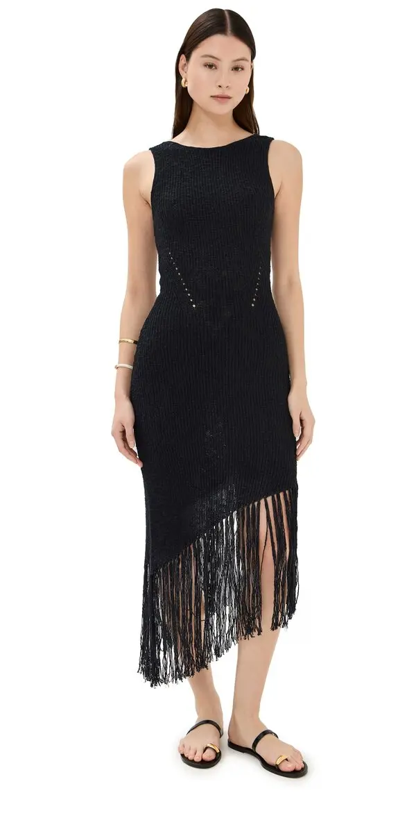 Rails Rylee Crochet Fringe Dress In Black - 80% Off