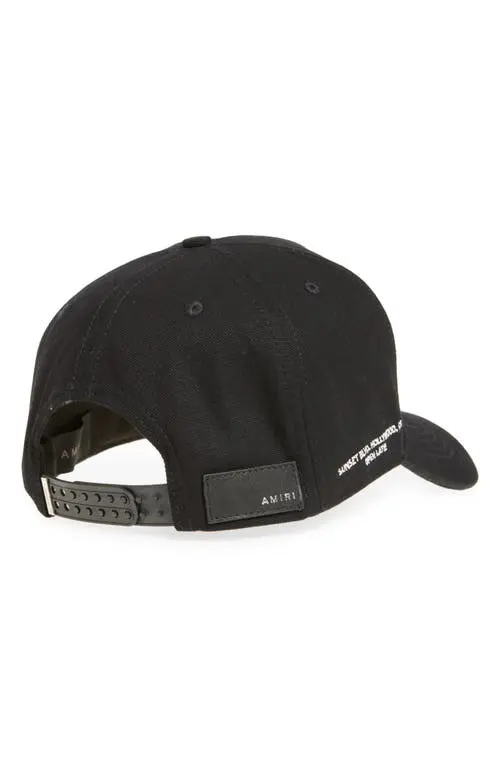 Amiri Logo Lounge Box Crystal-Embellished Baseball Cap In Black