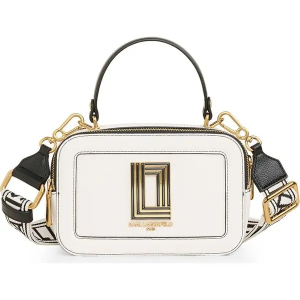 Karl Lagerfeld Paris Simone Camera Crossbody - Winter White