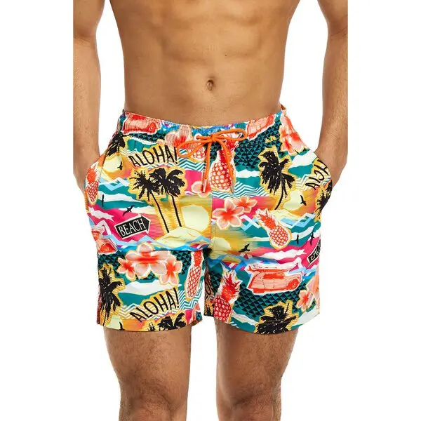 Opposuits Aloha Hero Stretch Swim Trunks - Orange