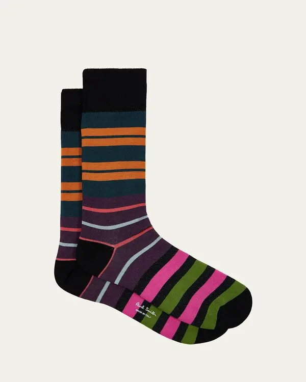 Paul Smith Iacopo Stripe Crew Socks - Black