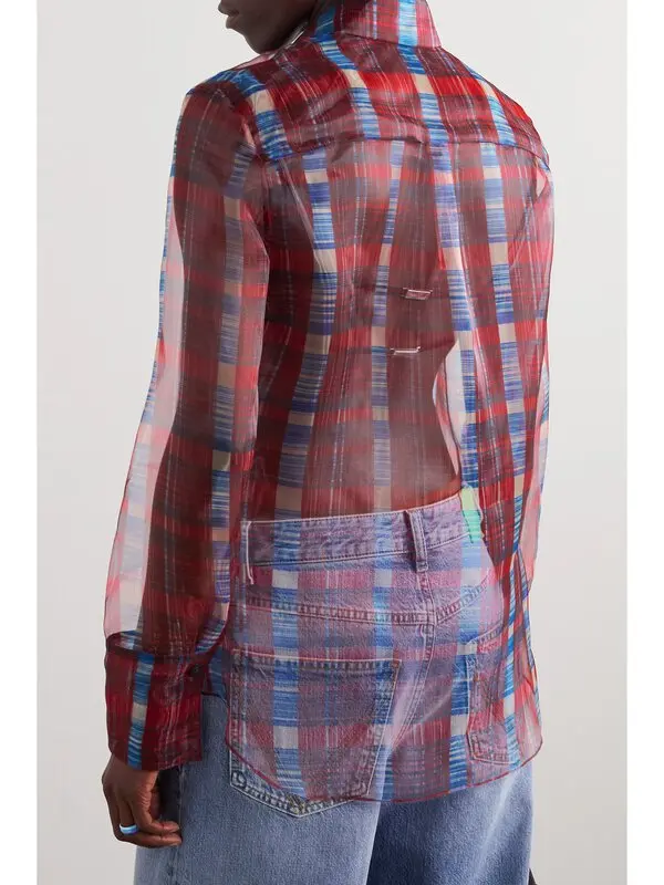 FERRAGAMO Checked Chiffon Shirt