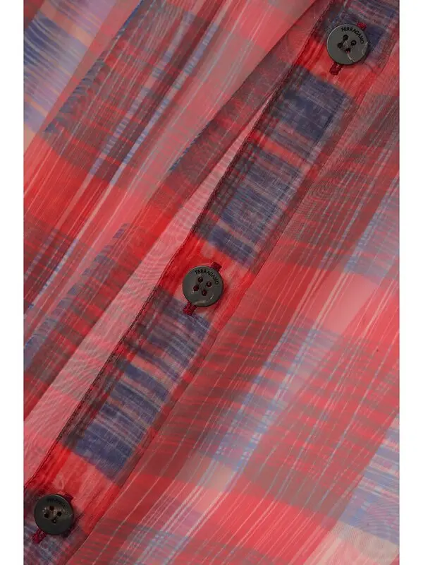 FERRAGAMO Checked Chiffon Shirt