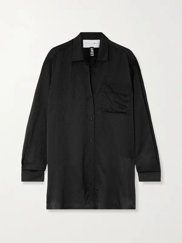 AZ FACTORY Lutz Huelle Satin-jacquard Shirt - Black