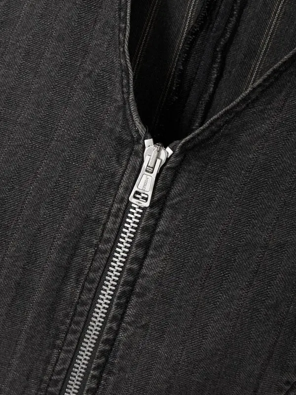 Our Legacy Striped Denim Zip-up Tank