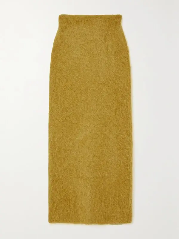 ZANKOV Delphine" Brushed Knit Mohair & Alpaca Blend Skirt