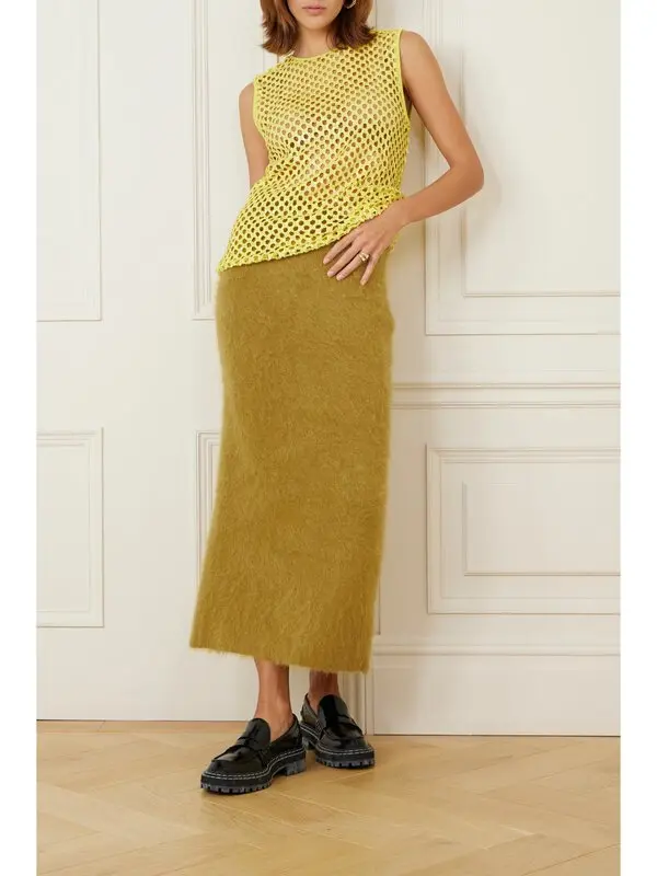 ZANKOV Delphine" Brushed Knit Mohair & Alpaca Blend Skirt