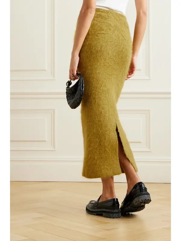 ZANKOV Delphine" Brushed Knit Mohair & Alpaca Blend Skirt