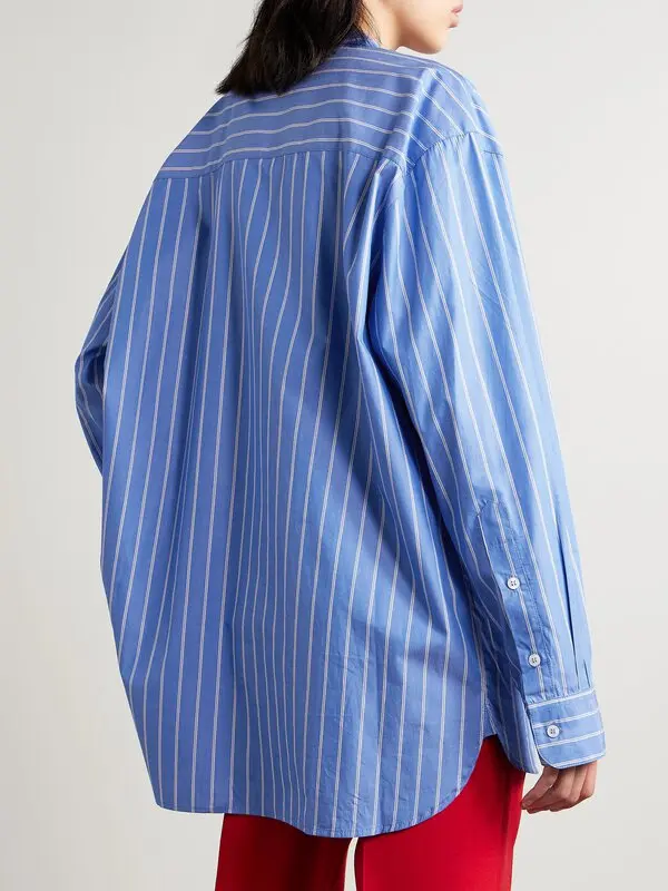 BEARE PARK Tie-neck Pinstriped Blouse