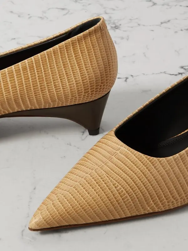 NEOUS Taika Lizard-effect Leather Pumps